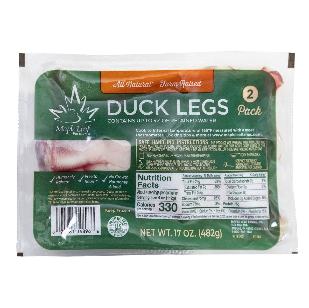 All Natural Duck Legs – Maple Leaf Farms